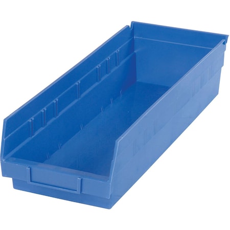 Global Industrial Storage Bin, Polypropylene, Blue, 4 in H 184840BL | Zoro