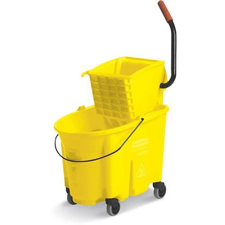 Wavebrake Mop Bucket and Wringer, Yellow, Plastic FG758088YEL | Zoro