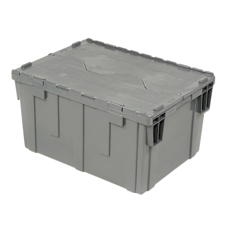 Global Industrial Gray Distribution Container With Hinged Lid 28-1/8x20 ...