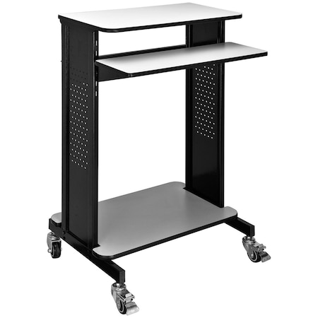 Global Industrial Mobile Computer Workstation with Keyboard & Mouse ...