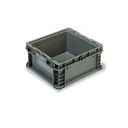 Orbis Straight Wall Storage Container, 12 in L, 15 in W, Gray ...