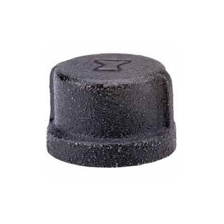 Anvil 1 Black Malleable Cap, Lead Free, 150 PSI 0818900607 | Zoro