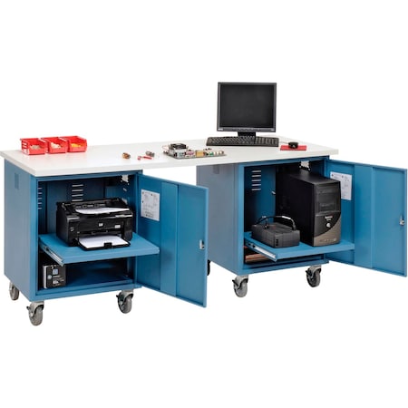 Global Industrial 72 x 30 Mobile Pedestal Computer Workbench, ESD ...