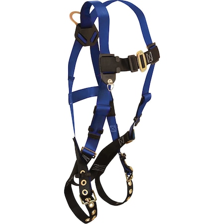Falltech Contractor 1-D Full Body Harness, 1 Back D-ring, Navy/Yellow ...