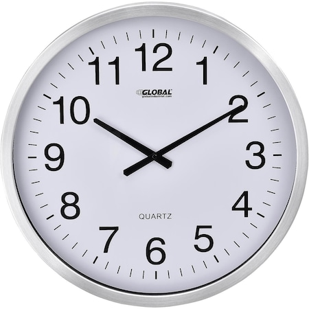 Global Industrial 20 Wall Clock, Aluminum Frame 695321 | Zoro