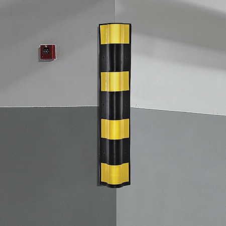Global Industrial Heavy Duty Corner Guard, Rounded, 31L, Yellow/Black ...