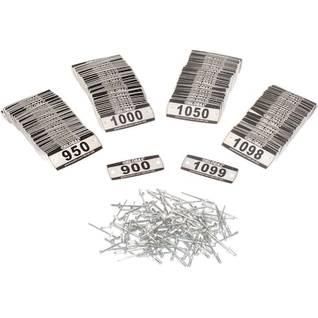 Global Industrial Locker Number Plate Kit, Numbered 900-1099, 200PK ...