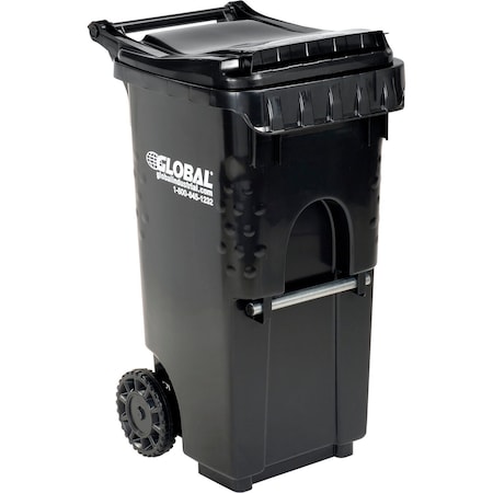 Otto Global Industrial 35 Gallon Mobile Trash Container, Black 3956060F ...