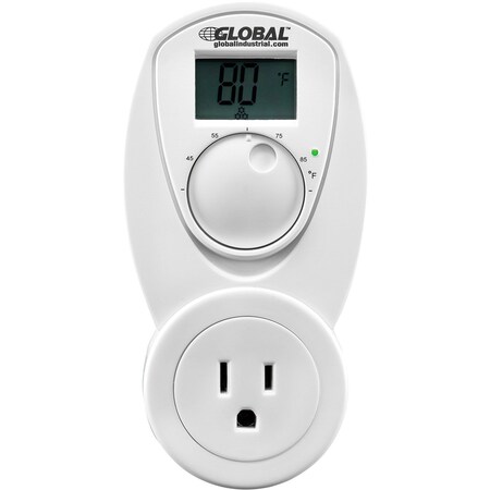 Global Industrial Plug In Thermostat Control For Heat 120V, Analog 40 ...