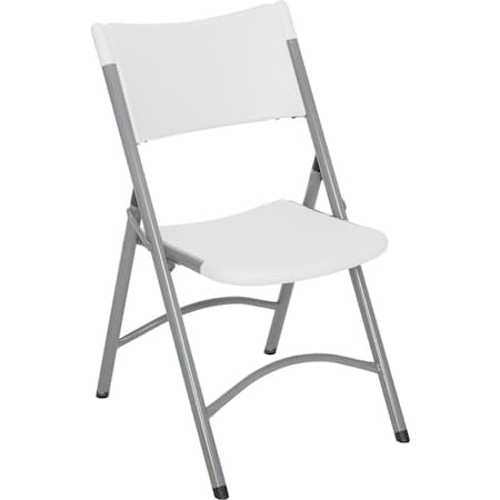 Global Industrial Folding Chair, Blow Molded Resin, White, Armless, Mid ...