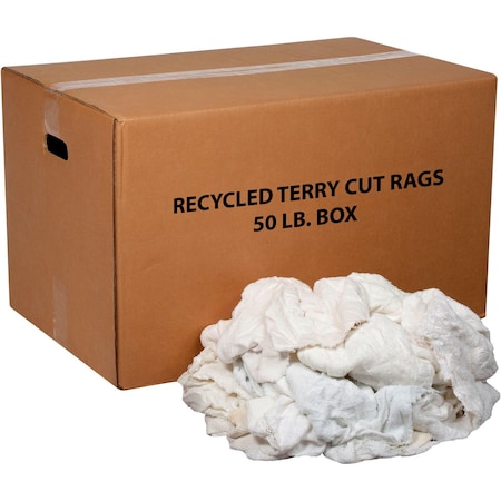 Global Industrial 50 Lb. Box Premium Recycled Cotton Terry Cut Rags ...