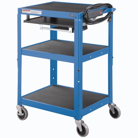 Global Industrial Steel Mobile Workstation Cart with Slide out keyboard ...