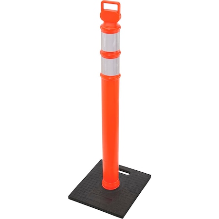Global Industrial Portable Reflective Delineator Post with Square Base ...