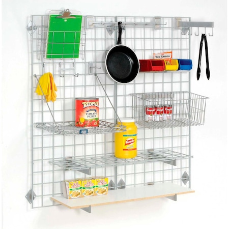 Global Industrial Wire Grid Panel With Wall Mount Hook, Gray Epoxy ...