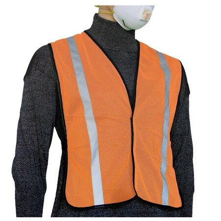 Glowshield Class 1, Hi-Viz Orange Mesh Safety Vest, One-Size-Fits All ...