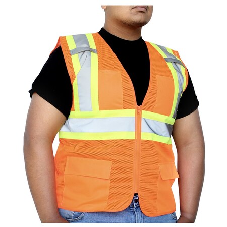 Glowshield Class 2, Hi-Viz Orange Mesh Safety Vest, Size: Small SV702FO ...