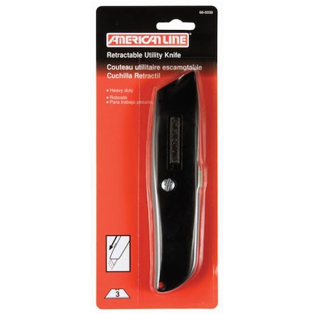 American Safety Razor Metal Retractable Utility Knife W/ 3 Blades ASR66 ...