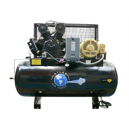 Atlas Automotive Equipment ATLAS 15HP 3PHASE 120 GALLON HORIZONTAL AIR ...