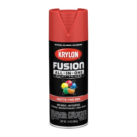 Krylon Spray Paint, Matte Fire Red, Matte, 12 oz 2756 | Zoro