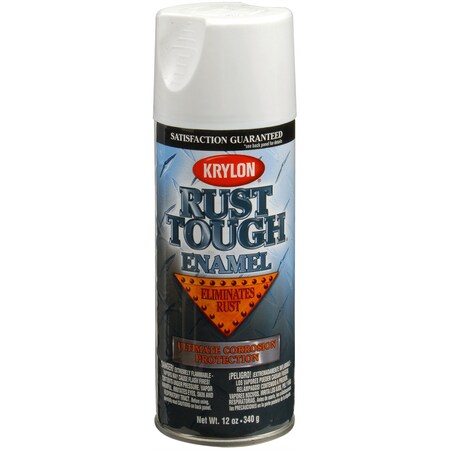 Krylon Rust Tough Enamel Paint, Flat White, 12 oz Can, One Coat ...