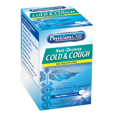 First Aid Only PhysiciansCare Cold & Cough, 125x2/box 90033 | Zoro