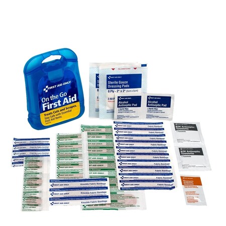 First Aid Only 29 Pc Mini Clear Blue Plastic First Aid Kit 91098 | Zoro
