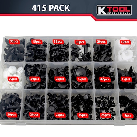 K-Tool International Automotive Retainer Clip Assortment 415Pc YC06 | Zoro