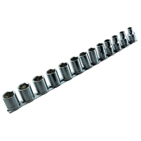 K TOOL INTERNATIONAL 3/8" Socket Set, Metric, 13 Piece, Chrome - KTI-27101