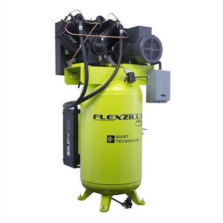 Flexzilla Air Compressor 10HP, 80 GAL, 3 PH, 230V, Vertical FXS10V080V3 ...
