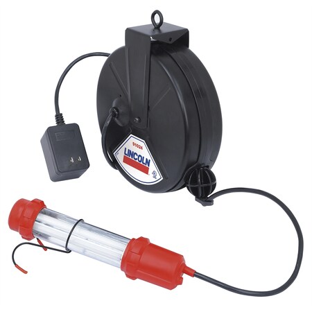 Lincoln Industrial Fluorescent Impact 13W Light w/ 30 ft. Metal Reel ...