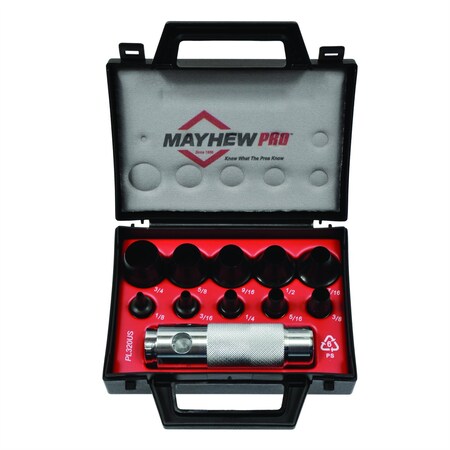 Mayhew 11 Pc Cutting Punch Set; 1/8-Inch to 3/4-Inch SAE Hollow Punch ...
