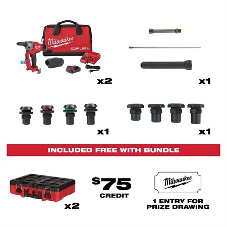 Milwaukee Tool 2021 TDE M18 Rivet Tool Bundle 21TDE-RIVET | Zoro