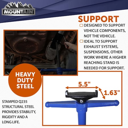 Mountain 1500 Lb Underhoist Stand And Vehicle Component Support Stand ...