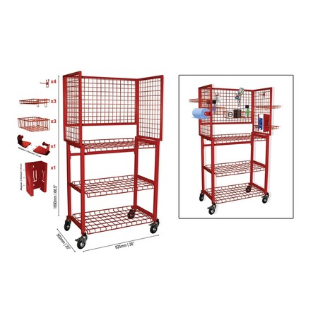 Pro-Tek Prep-Station Cart For Body Shop EQ-300BSR-PR | Zoro