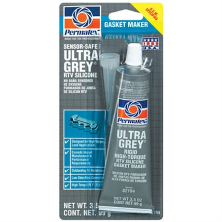 Permatex Ultra Grey Rigid High-Torque RTV Silicone Gasket Maker, 3.5 ...