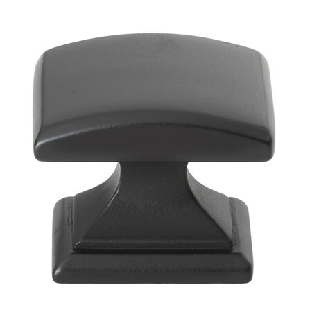 Gliderite Hardware 1-1/4 in. Matte Black Convex Square Cabinet Knob ...
