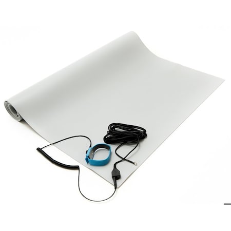 Bertech ESD Anti-Static Table Mat Kit, 24 In. x 24 In., Gray 1059 ...