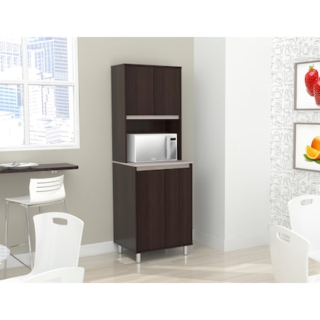 Inval Breakroom Cabinet With 4-Doors and Open Space 23.62 in W x 11.89 ...