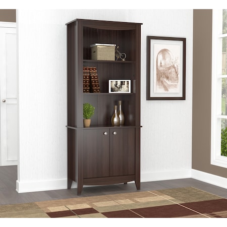 Inval Wall Unit / Bookcase 70.87 in. H 5-shelf with 2 Doors in Espresso ...