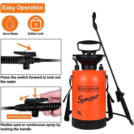 Ipower 1.3 Gallon Lawn and Garden Pump Pressure Sprayer with Pressure ...