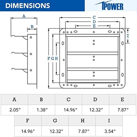Ipower 12 Inch Backdraft Damper HIDAMP12 | Zoro