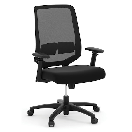 Officesource Spartan Collection Mesh Mid Back Task Chair with Black ...
