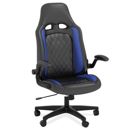 Officesource Blue Striker Collection High Back Gaming Chair with Black ...