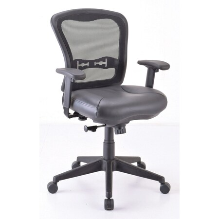 Officesource Spice Collection Mid Back Chair, Mesh Back, Black ...