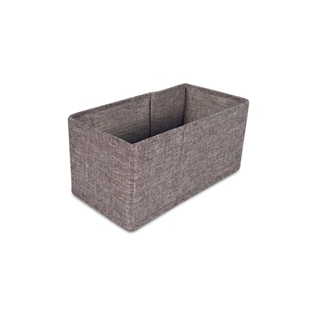 John Louis Home Half Rectangle Fabric Storage Bin, Tweed, Grey, 11 in W ...