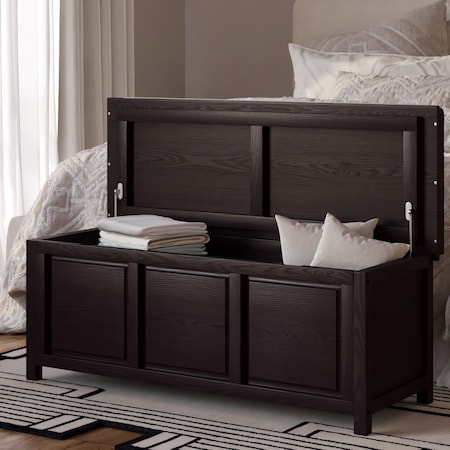 John Louis Home Solid Wood Open Top Storage Bench Espresso JLH-OTB-E | Zoro