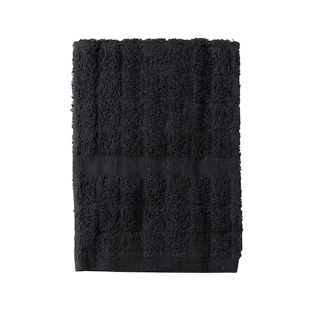 Ritz Concepts Solid Dish Cloth 100% Cotton Terry Black, PK12 25314 | Zoro