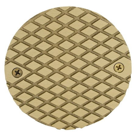 Jones Stephens 5in. Polished Brass Round Cast Cleanout Cover C60502 | Zoro