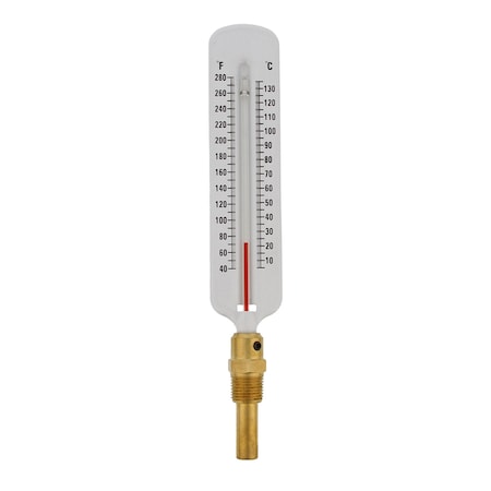 Jones Stephens 1/2in. Hot Water Thermometer with Brass Well, Straight ...