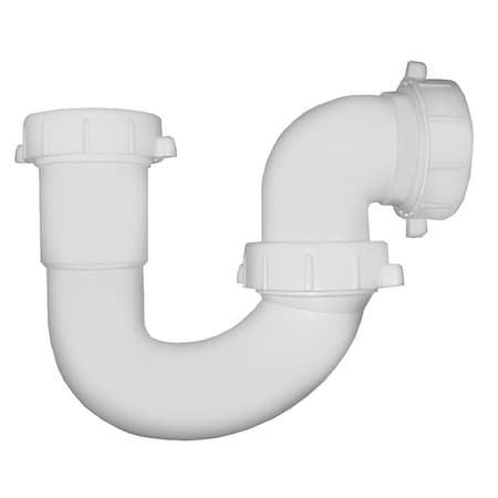 Jones Stephens 1-1/2in. White Plastic Slip Joint Repair Trap P37014 | Zoro